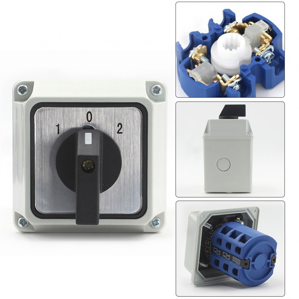 Changeover Switch Enclosed IP65 Rotary Cam 12 Terminals 1PC 25A 380V ...