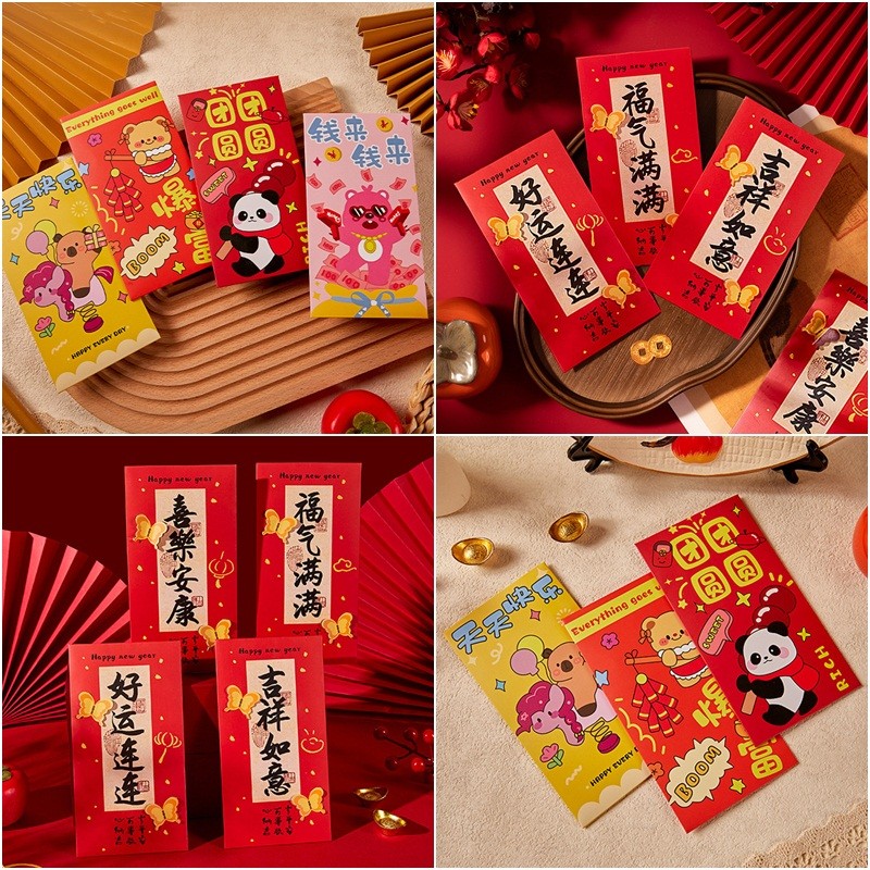 2025 Snake Year Money Packets Golden Butterfly Printed Red Envelopes ...