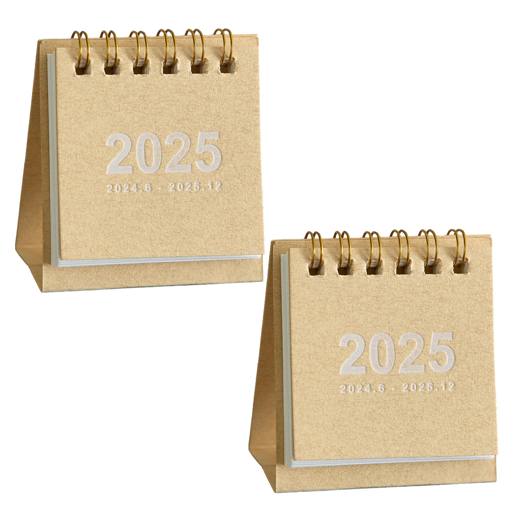 Vertical Page-turning Calendar Metal Double Spiral Desk Calendar 2024 ...