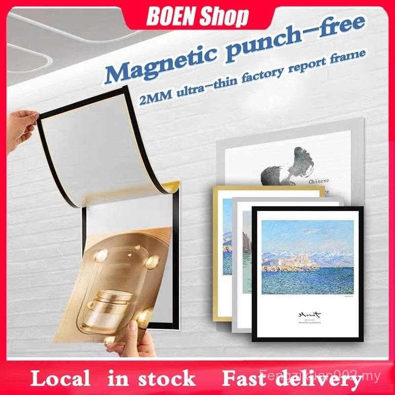 A4 Magnetic Display Board Wall Stick Frame Photo Certificate Office ...