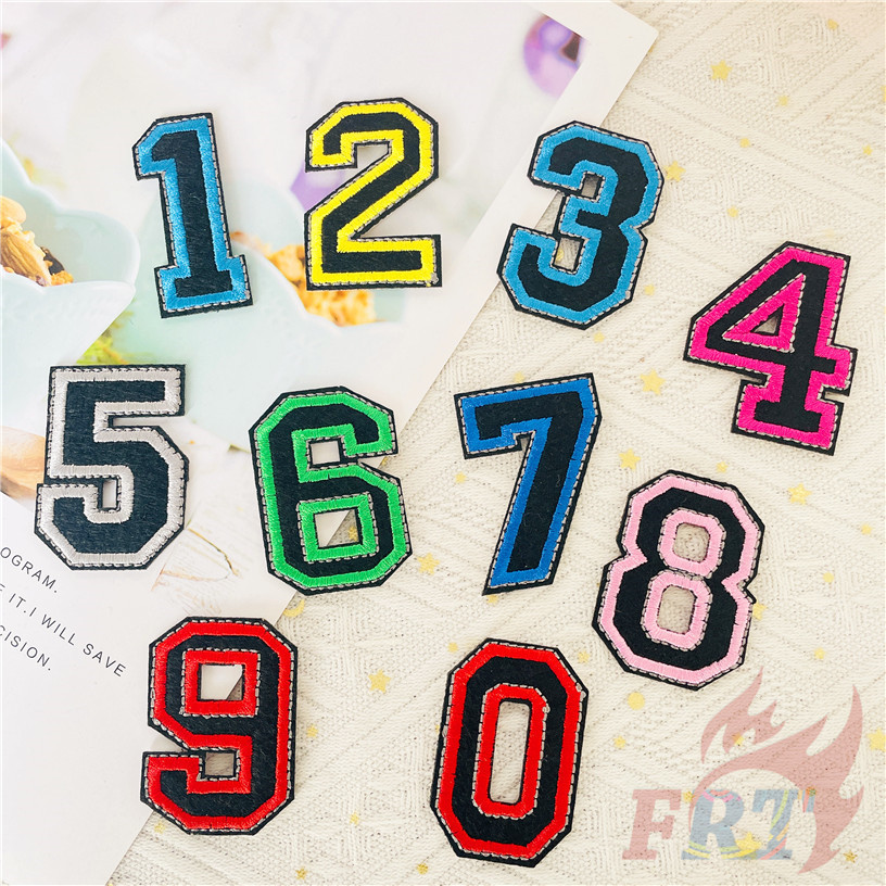 1Pc Colorful Numbers Iron-on Patch DIY Embroidery Sew On Iron On Badges ...