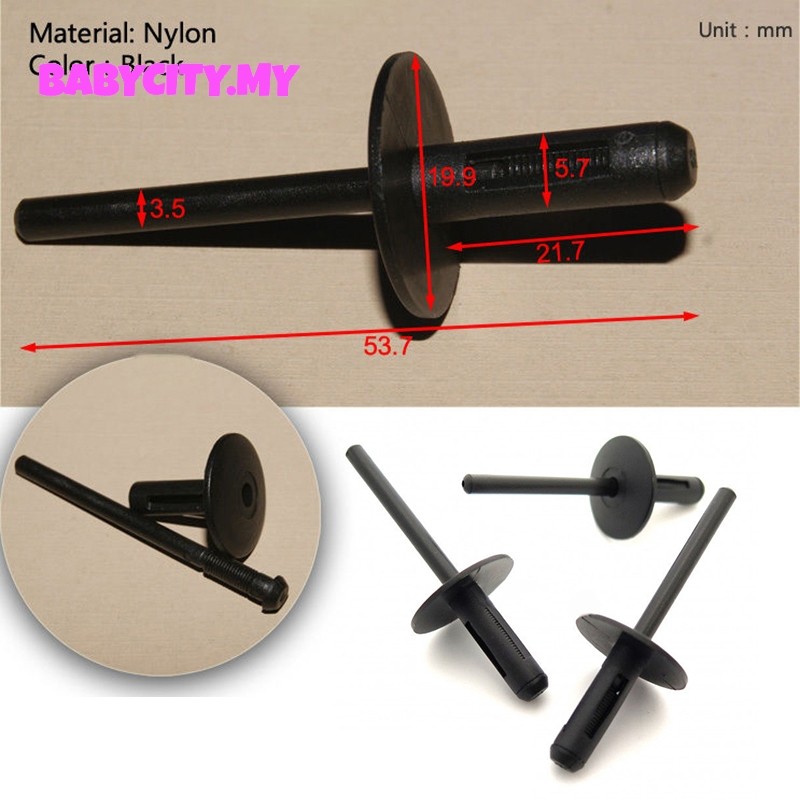 50pcs Plastic Blind Rivets 6mm For For For For For BMW Wheel Arches ...