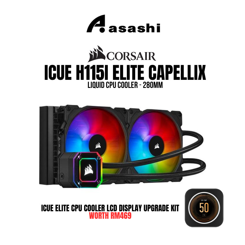 Corsair iCUE H100i H115i H150i ELITE CAPELLIX XT / XT AIO Liquid CPU ...