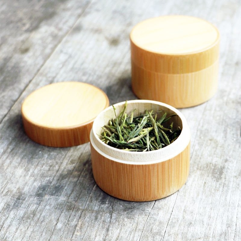 Customized DIY Bamboo Tube Portable Tea Can LOGO Lettering Painting Tea ...