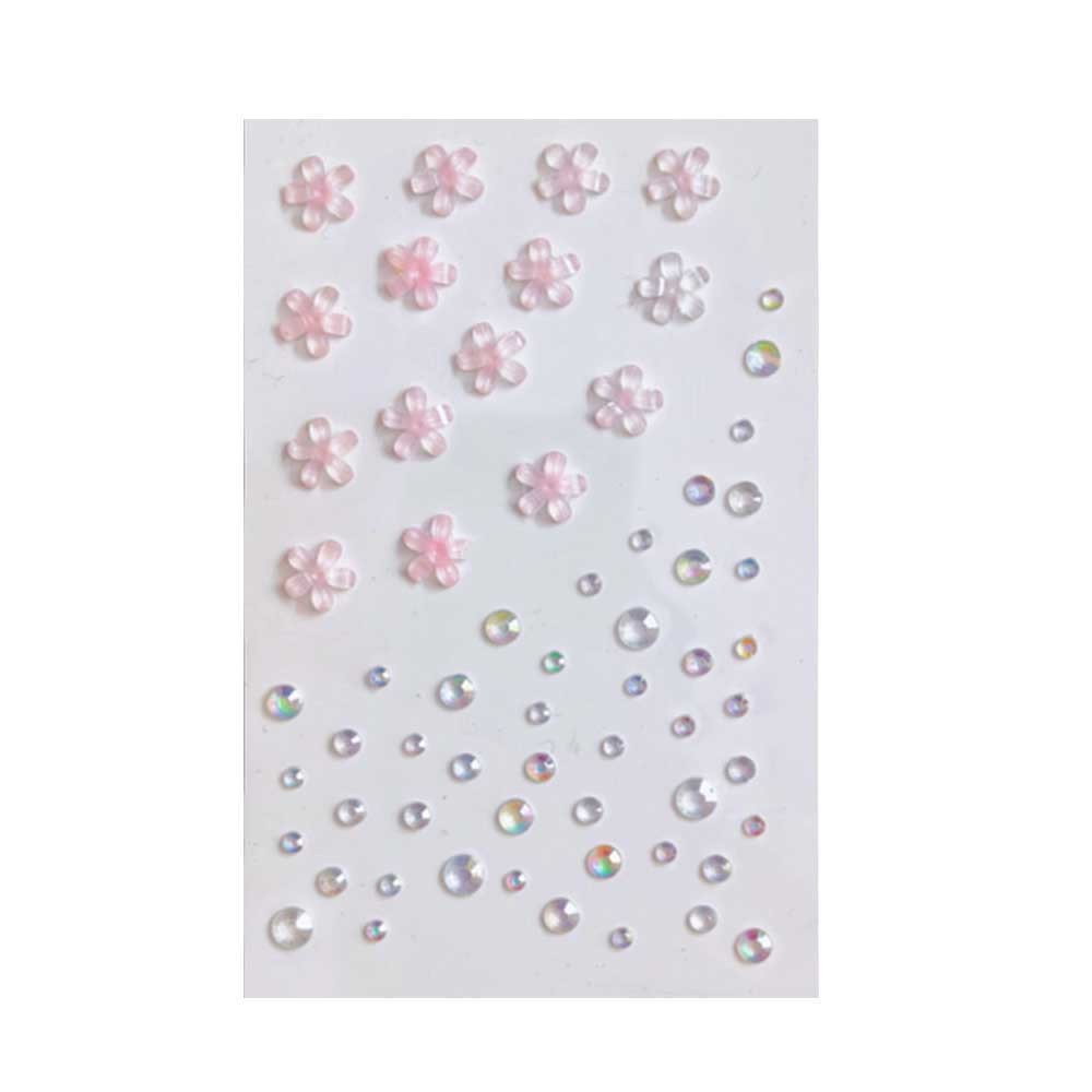 Body Brow Makeup Self Adhesive 3D Flower Gems Facial Rhinestone Sticker ...