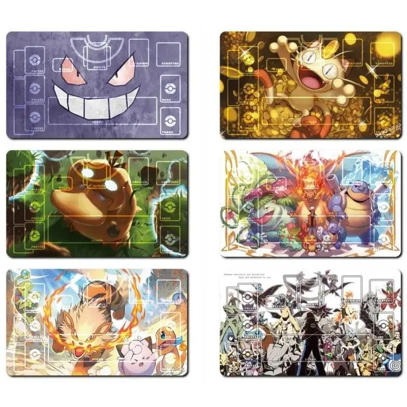 Card Pad Ptcg Charizard Gengar Snorlax Psyduck Tyranitar Diy Rubber Single Player Battle Mat ...