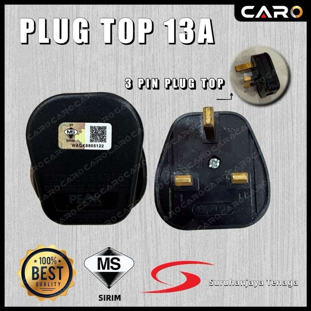 PLUG TOP 13A BLACK 3 PIN PLUG TOP SOCKET PLUG TOP 13A | Shopee Malaysia