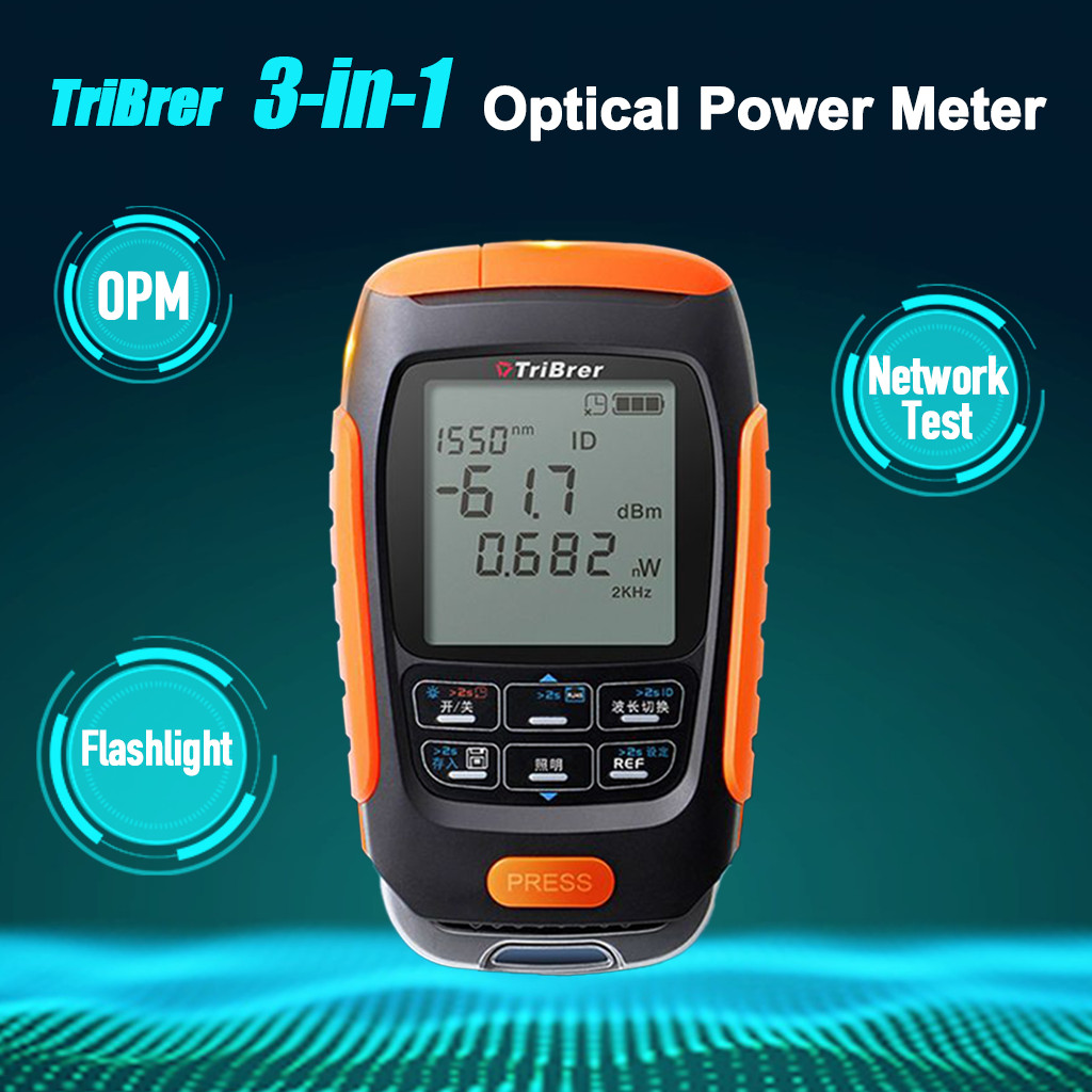 TriBrer 3 in 1 Optical Power Meter OPM -50 to +30dBm RJ45 Network Test ...