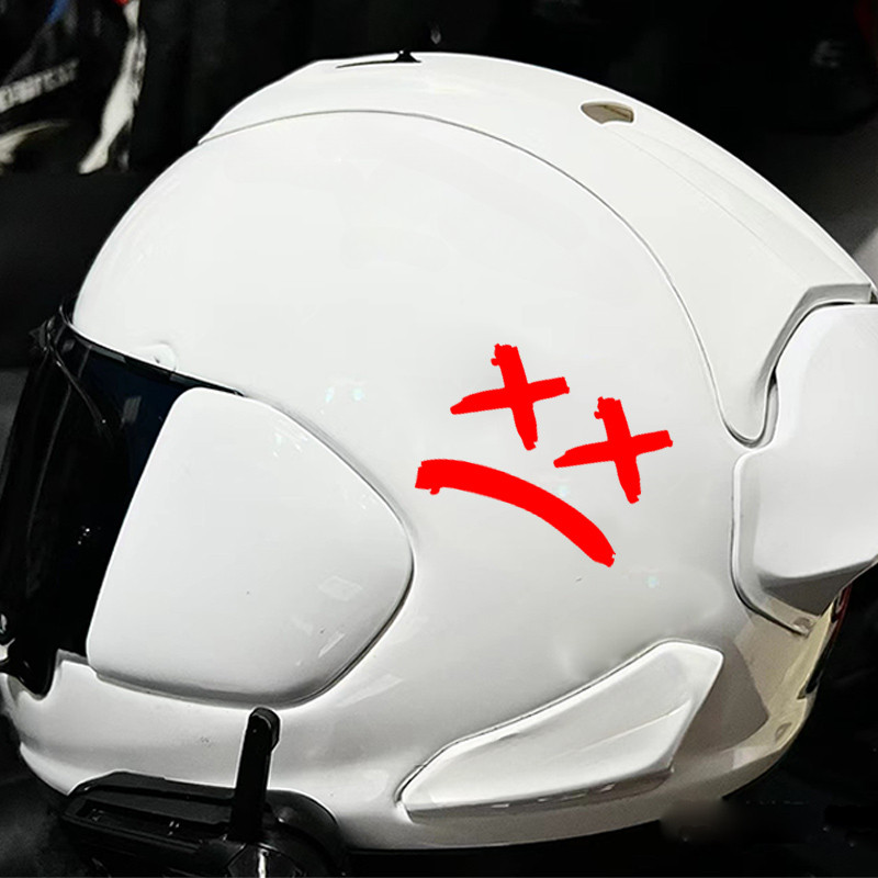 Sticker Cutting XX Eye Sad Face Motorcycle Helmet Stickers Racing Fuel ...