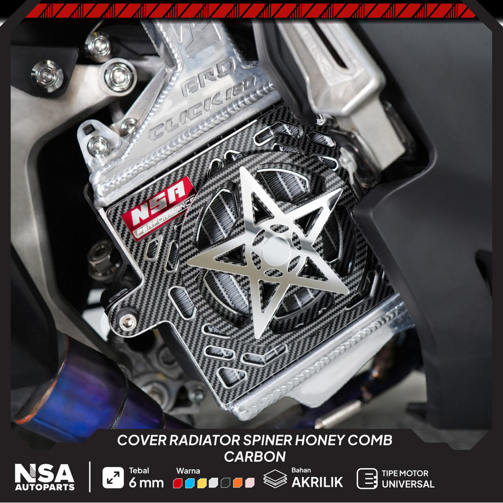Radiator COVER SPINER Bintang CARBON SERIES VARIO PCX NMAX AEROX ADV ...