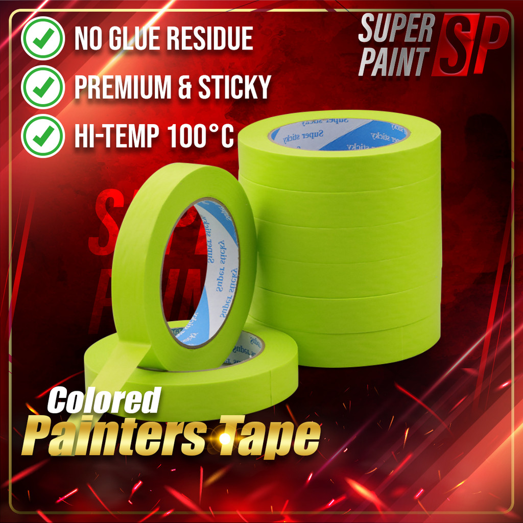 Green Masking Tape 50 Metres Premium Hi-Temp Exterior For Automotive ...
