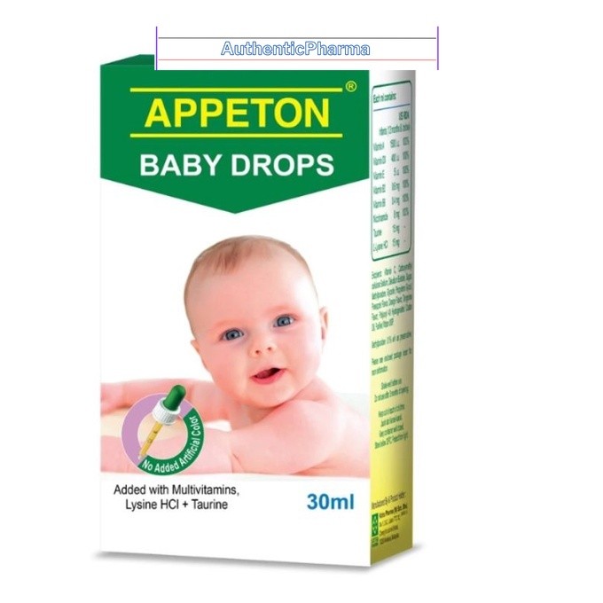 Appeton Baby Drops Added With Multivitamins, Lysine HCI + Taurine 30ml ...