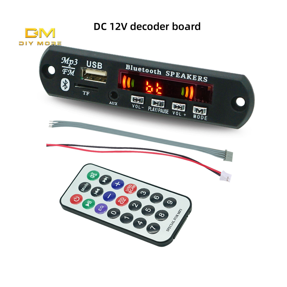 DIYMORE Car FM Bluetooth MP3 sound card decoder board remote control ...