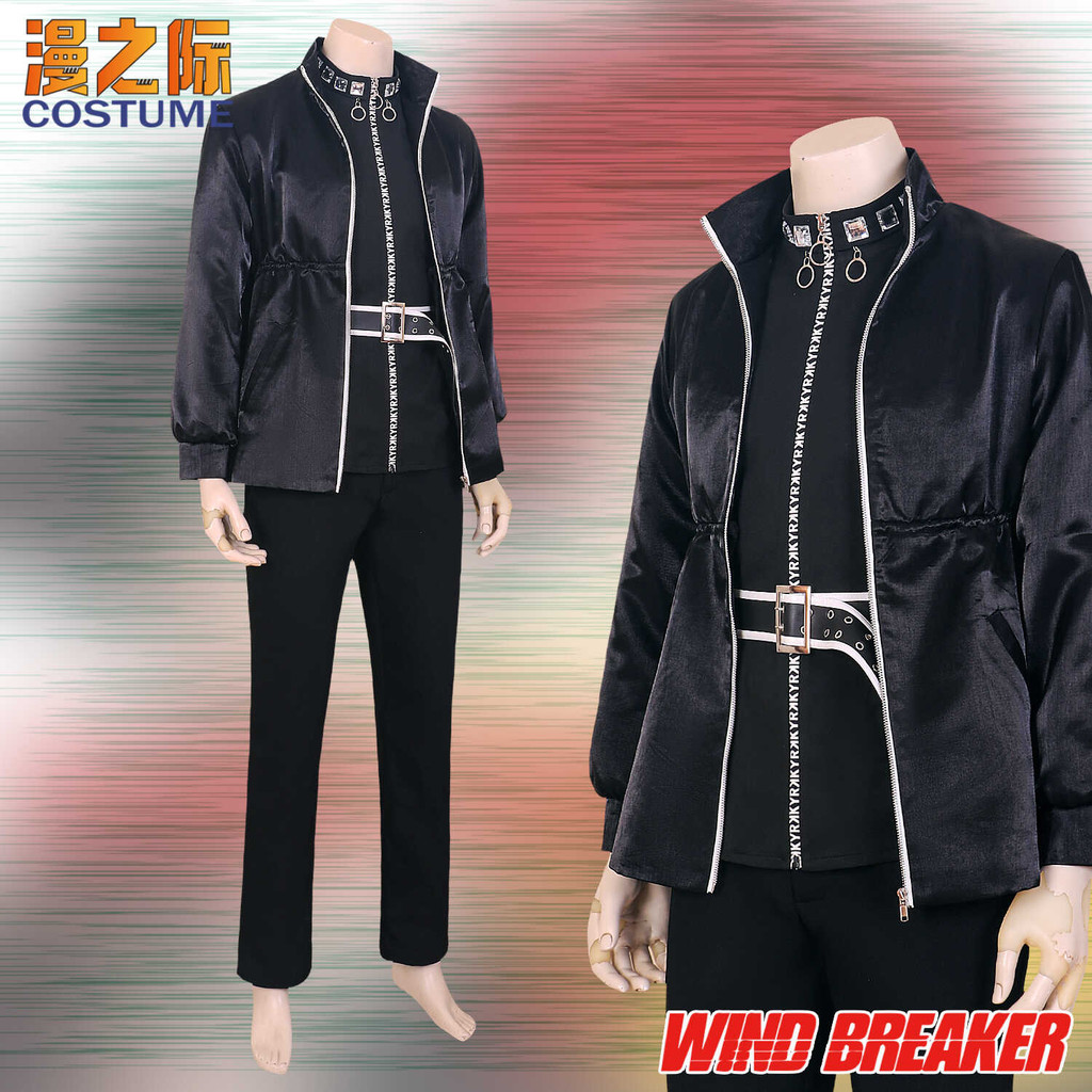 Anime WIND BREAKER Chika Takiishi Cosplay Costume Wig Black Uniform ...