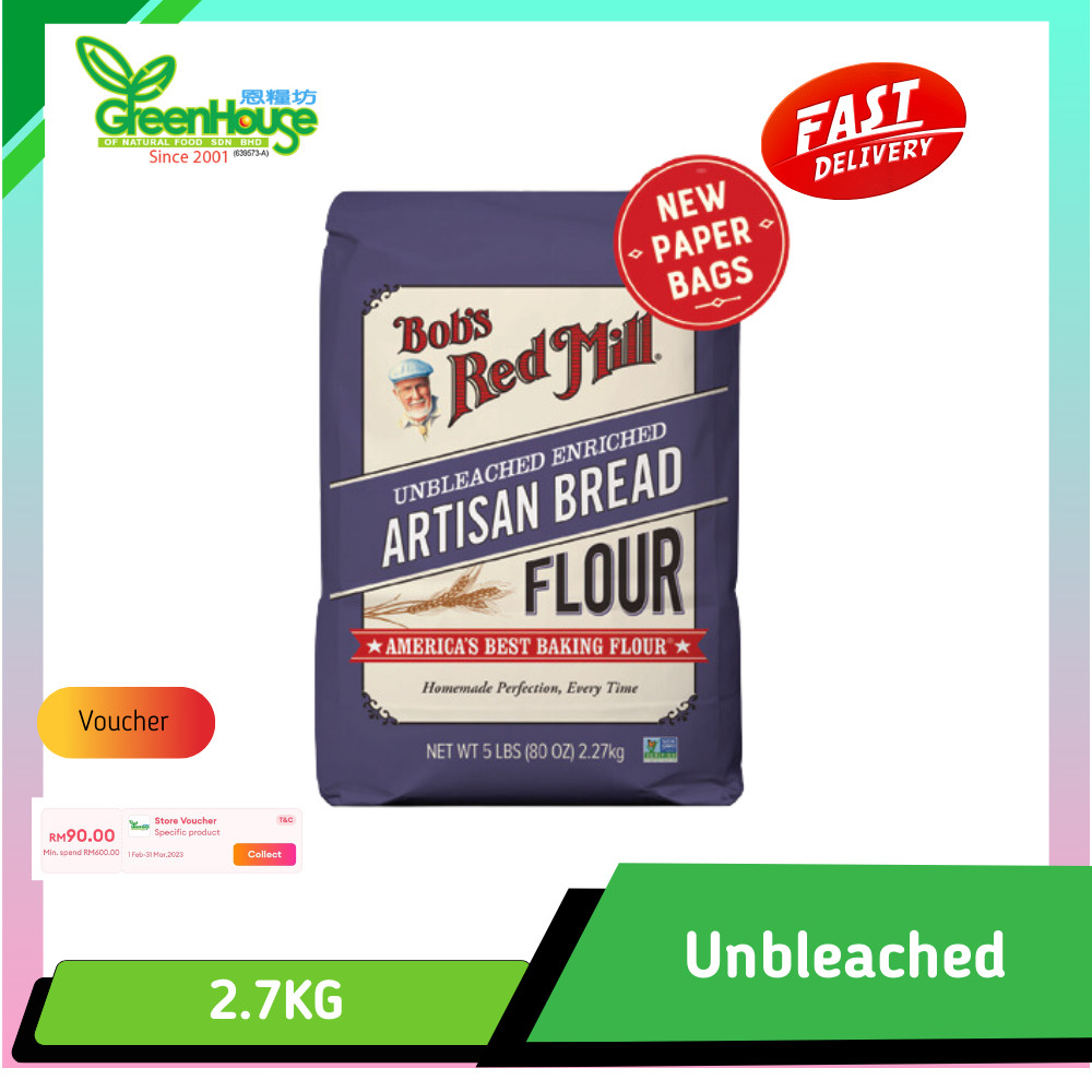 (4.4)BOB'S RED MILL ARTISAN UNBLEACHED BREAD FLOUR 2(4.4)27KG | Shopee ...
