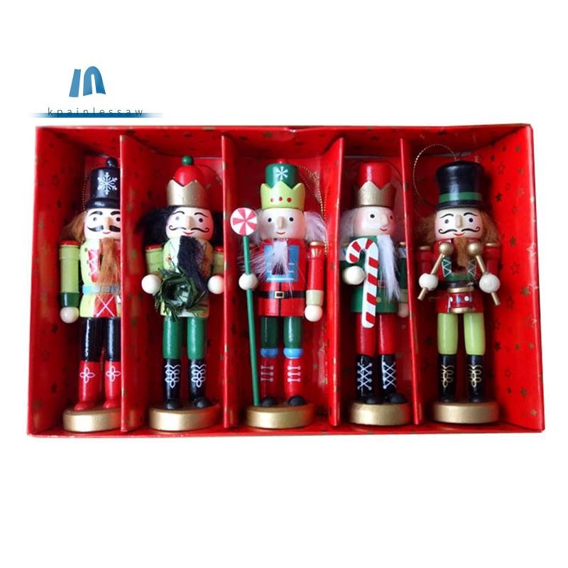 5 Pcs/Set 12CM Nutcracker Christmas Soldier Decorations Puppet ...