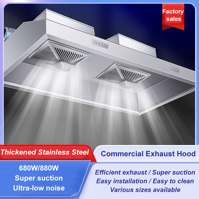 Commercial Range Hood Stainless Steel Exhaust Hood Kitchen Cooker Hood ...