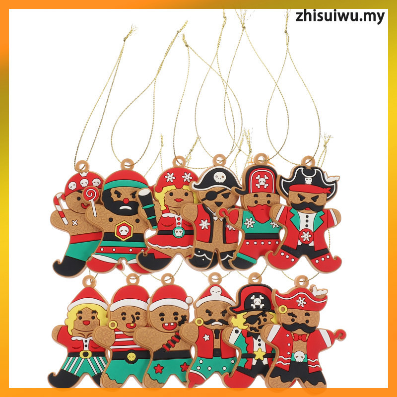 Pirate Gingerbread Man Christmas Ornament 12 Pcs Gifts for Stocking ...