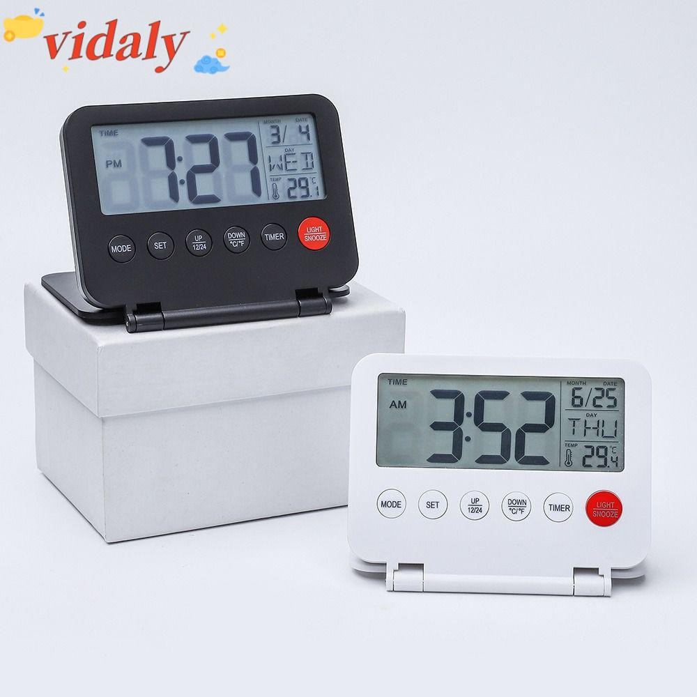 VIDALY Traveling Alarm Clock, Fold Temperature Mini Travel Clock ...