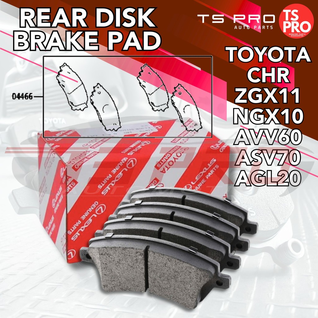 Toyota CHR ZGX11 NGX10 AVV60 ASV70 AGL20 Genuine Rear Disk Brake Pad ...
