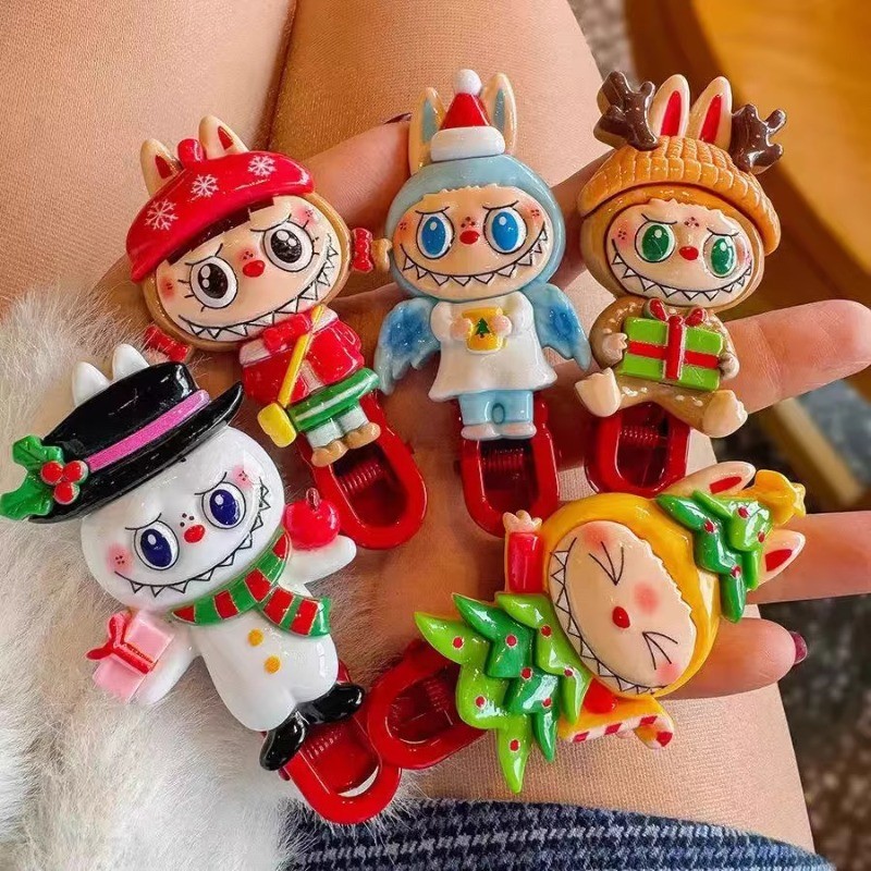POPMART POP MART Cute Christmas Labub Keychain Student Cartoon Backpack ...
