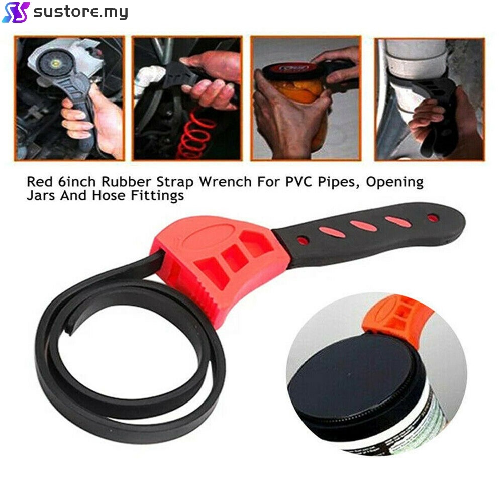 [Super]Adjustable 6in Rubber Strap Wrench Spanner Oil Filter Repair ...