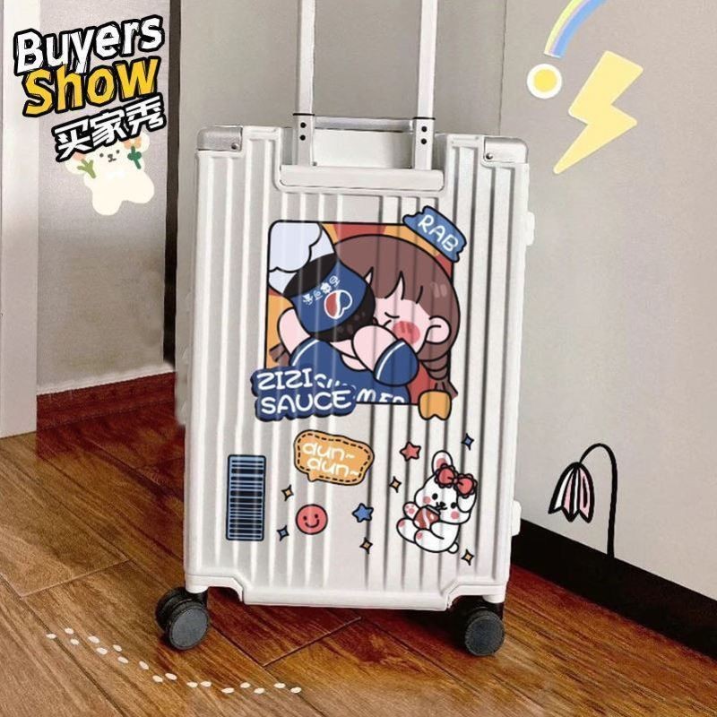 Cartoon Cartoon Cola Girl Luggage Sticker Student Trolley Suitcase ...