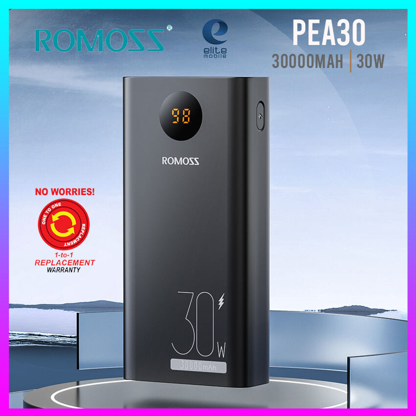 Romoss PEA30 30000mAh PD30W/SCP 22.5W Fast Charging 3 input 3 output ...