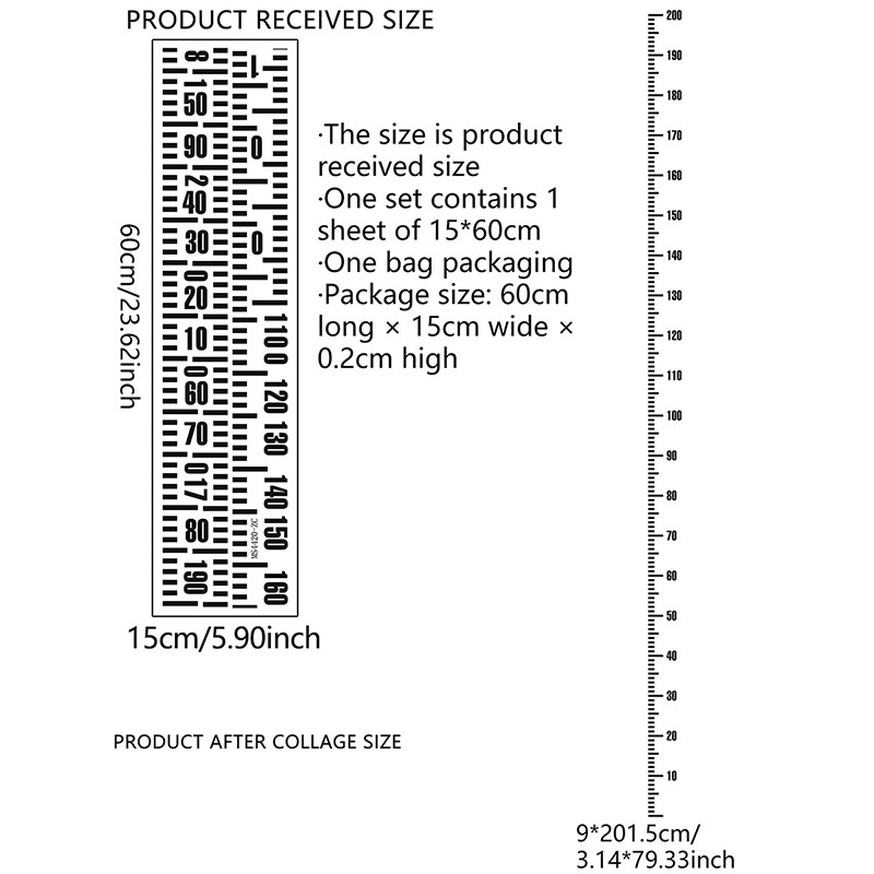 SUM Cartoon Height Scale Wall Sticker Creative Measure Height Children ...