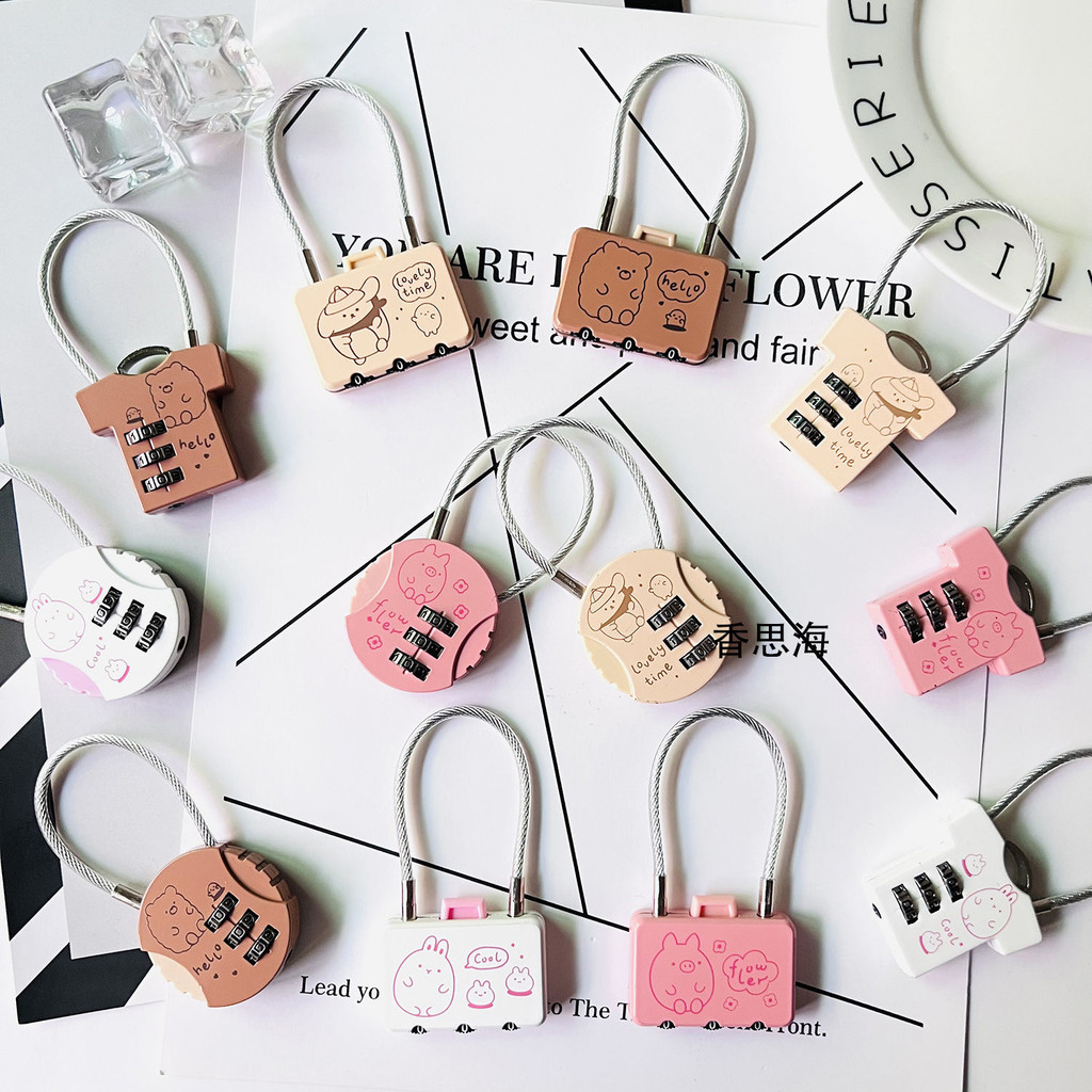 Combination Lock Student Dormitory Cabinet Lock Cute Cartoon Gym Locker ...