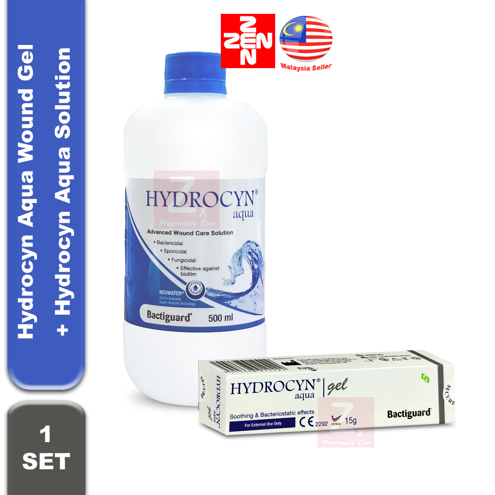Hydrocyn Aqua Wound Gel 15g + Hydrocyn Aqua Solution 500ml ( wound care ...