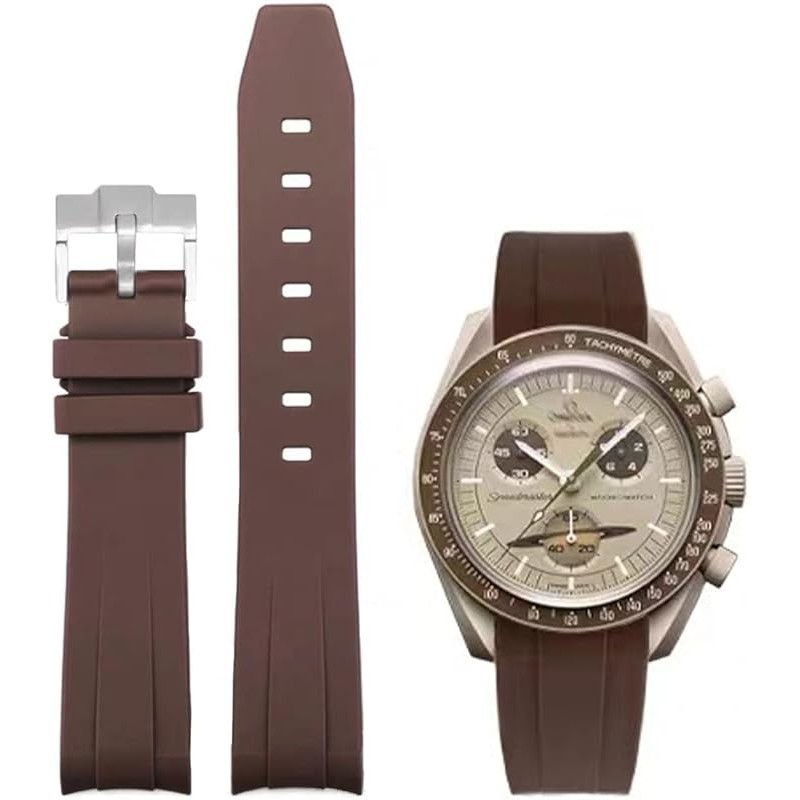Bands for Moonswatch Watch Curved End Rubber Watch Strap Compatible ...