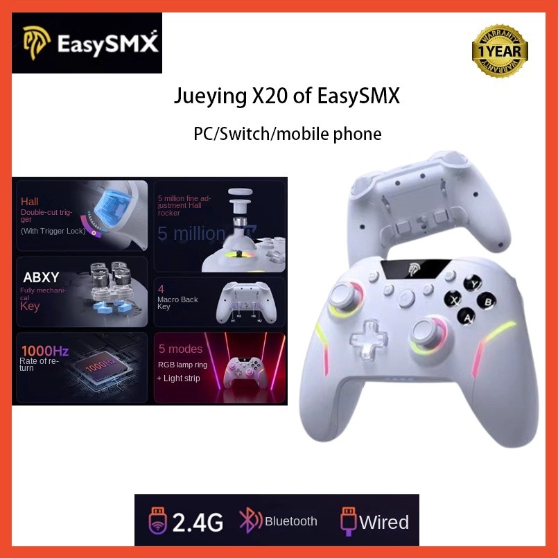 Easysmx Yisu Ma Jueying X20 Game Controller, a wireless controller for PC. It features Bluetooth ...