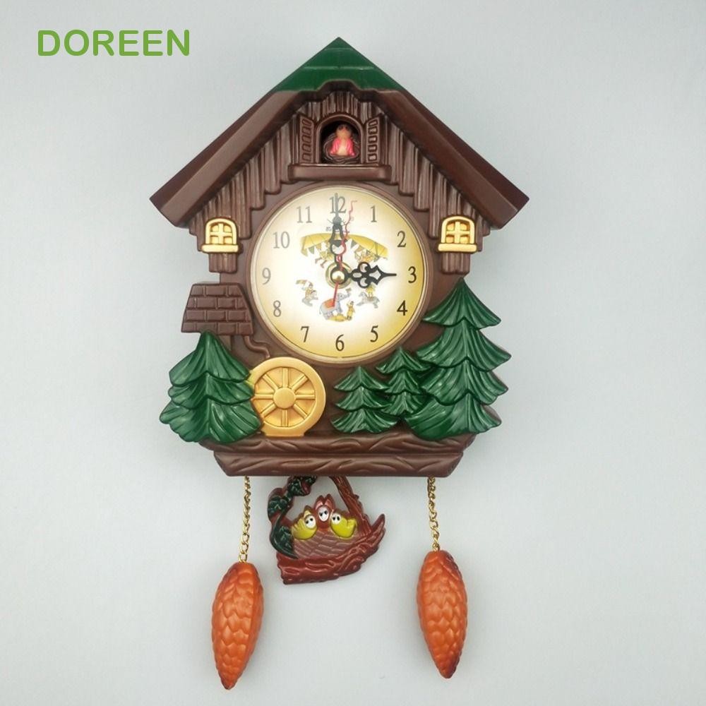 DOREEN Bird House Clock, Plastic Accurate Cuckoo Bird House Wall Clock ...