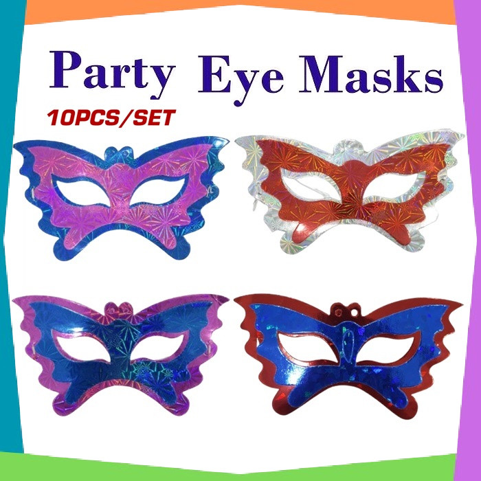 Colorful Sparkling Party Eye Masks – Shiny Glitter Design (10 Pcs/Pack ...