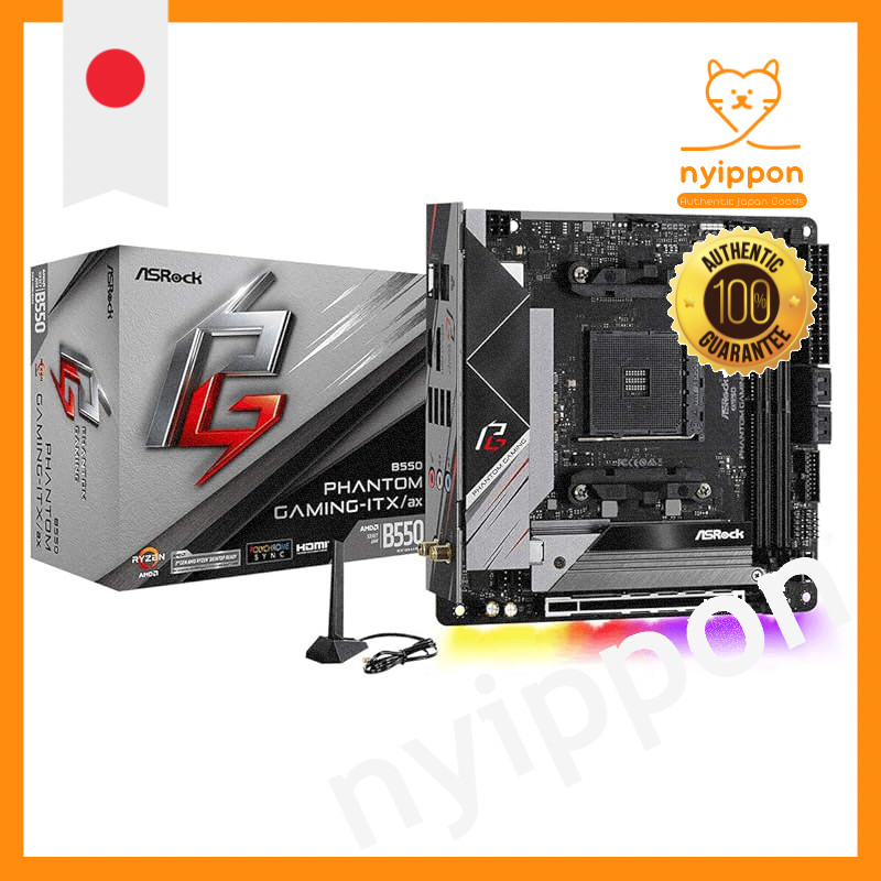 ASRock AMD Ryzen 5000 Series AM4 Compatible B550 Chipset Mini-ITX Motherboard-Phantom Gaming-ITX ...
