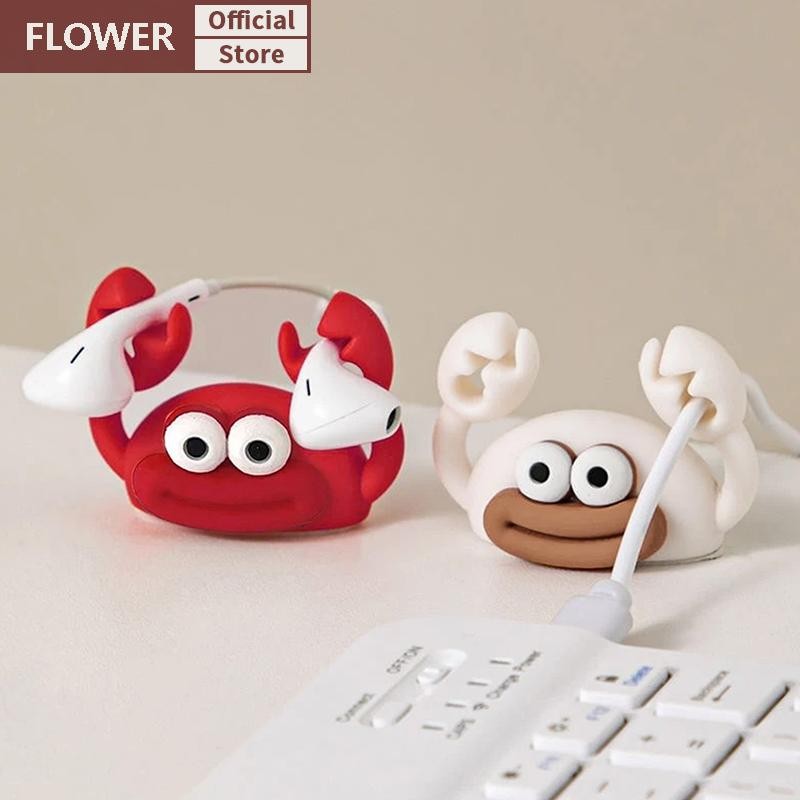 FOF Cartoon Crab Cable Holder Desktop Winder Wire Organizer Holder Self ...