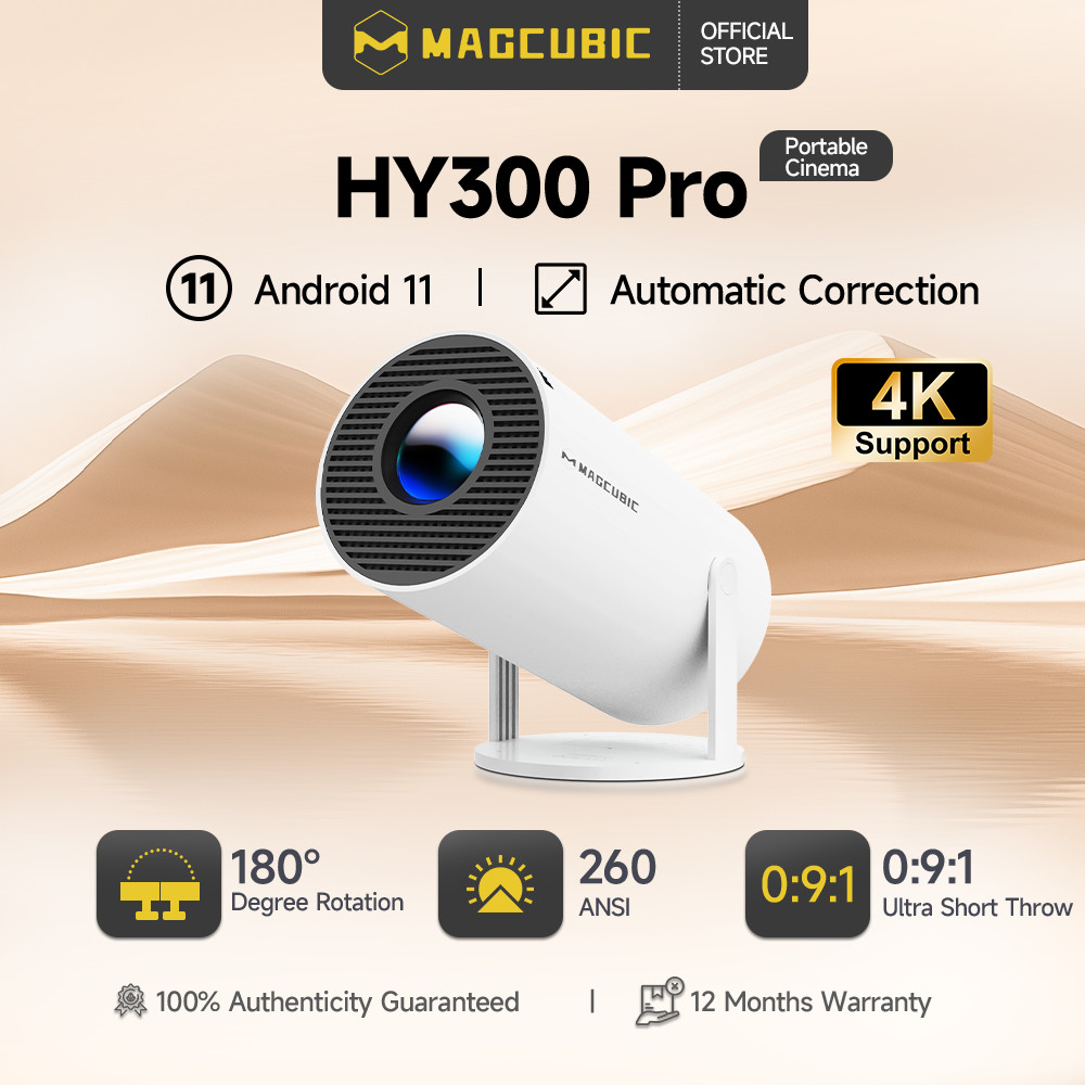 Magcubic HY300 Pro Projector 4K Android 11 Dual Band Wifi6 Bluetooth5.0 Mini Portable Cinema ...