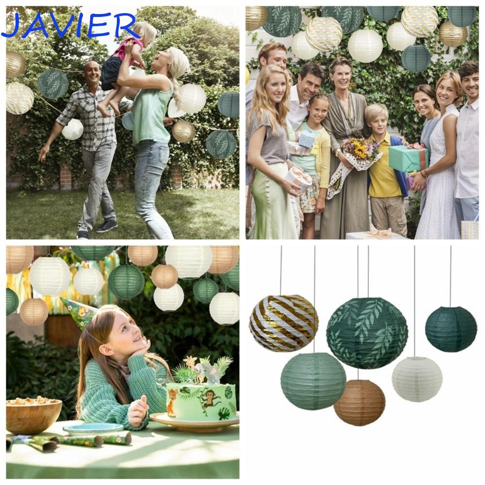 JAVIER Paper Lanterns, Olive Leaf Themed Easy Assemble Hanging Lanterns ...