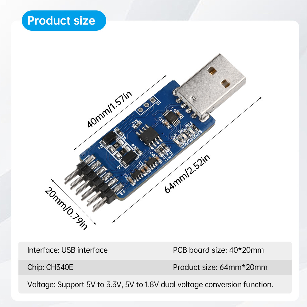 Pcbfun USB to TTL to RS485 Communication Dual Voltage Conversion Module ...