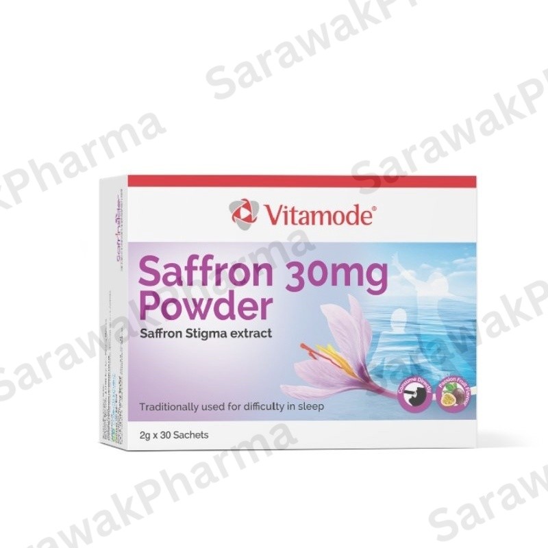 Vitamode Saffron 30mg Powder Saffron Stigma Extract 2g × 30 Sachets Exp ...