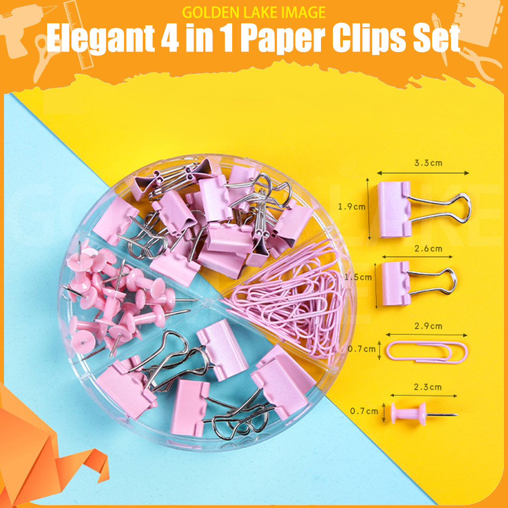 🇲🇾 Colorful Paper Clip Set Metal Paper Clips Multi-functional ...