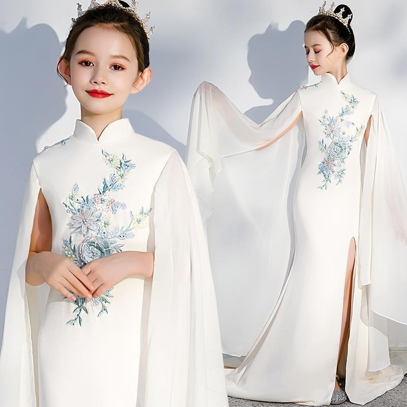 Girl Fishtail Model Walk Show Evening Dress Princess Dress Children ...