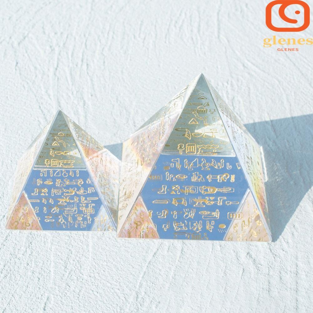 GLENES Scripture Pyramid Ornaments, Geometry Decoration Mini Crystal ...