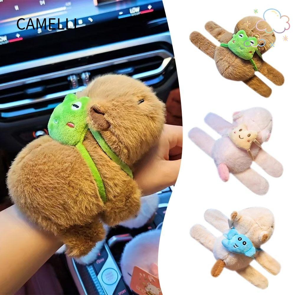 CAMELLI Capybara Slap Bracelets, Cartoon Plush Capybara Slap Wristband ...