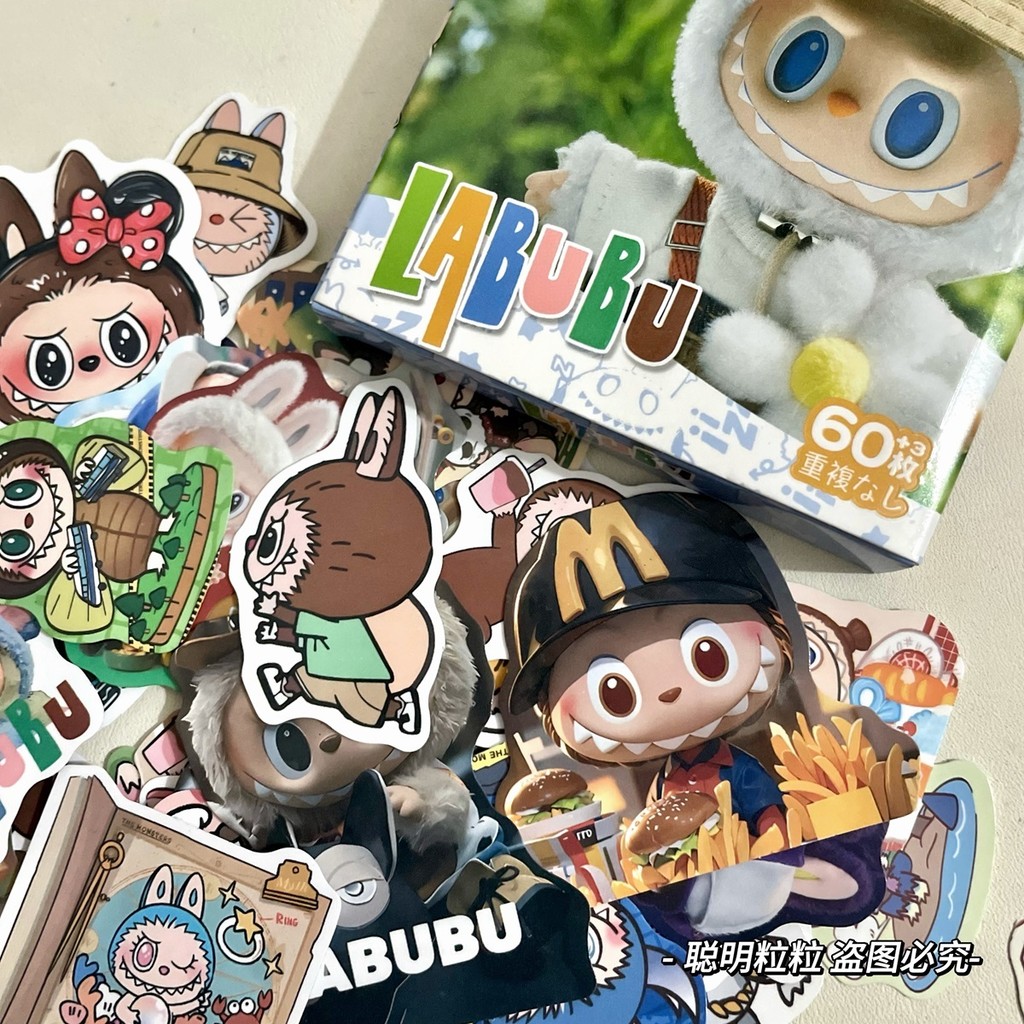 可爱 Labubu 拉布布 贴纸 二次元 手账 手机装饰 防水贴画 礼盒装Cute Labubu Labu Labubu Sticker ...