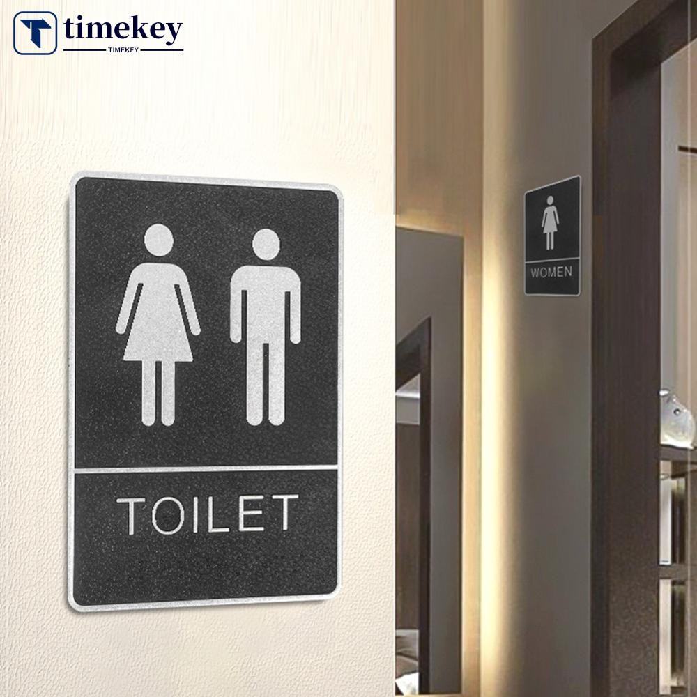 TIMEKEY Bathroom Acrylic Label Self-adhesive Wall Mounted Toilet Guide ...