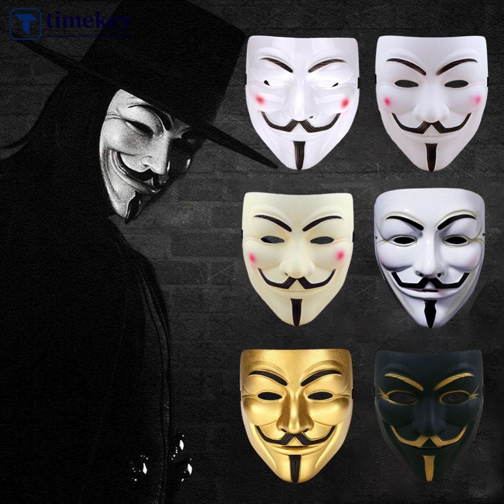TIMEKEY Halloween Masks V For Vendetta Mask Guy Fawkes Anonymous ...
