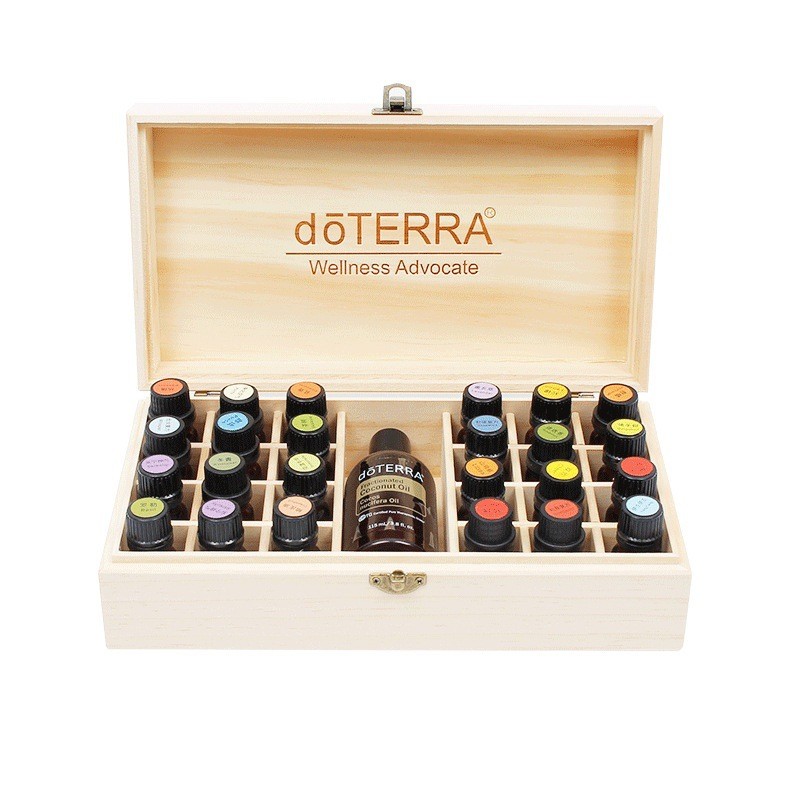 New doterra doterra Essential Oil Storage Wooden Box 25 Compartments ...