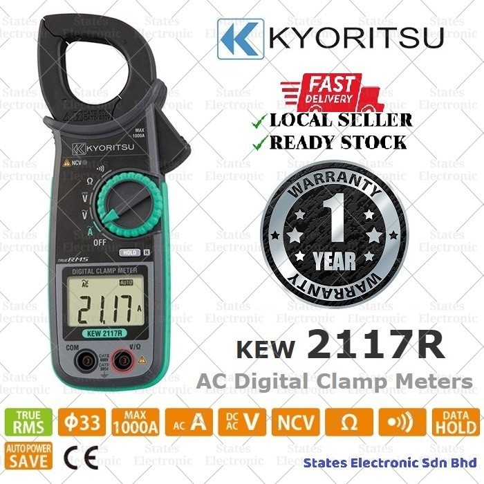 KYORITSU 2117R TRUE RMS Digital Clamp Meter (KEW2117R) | Shopee Malaysia